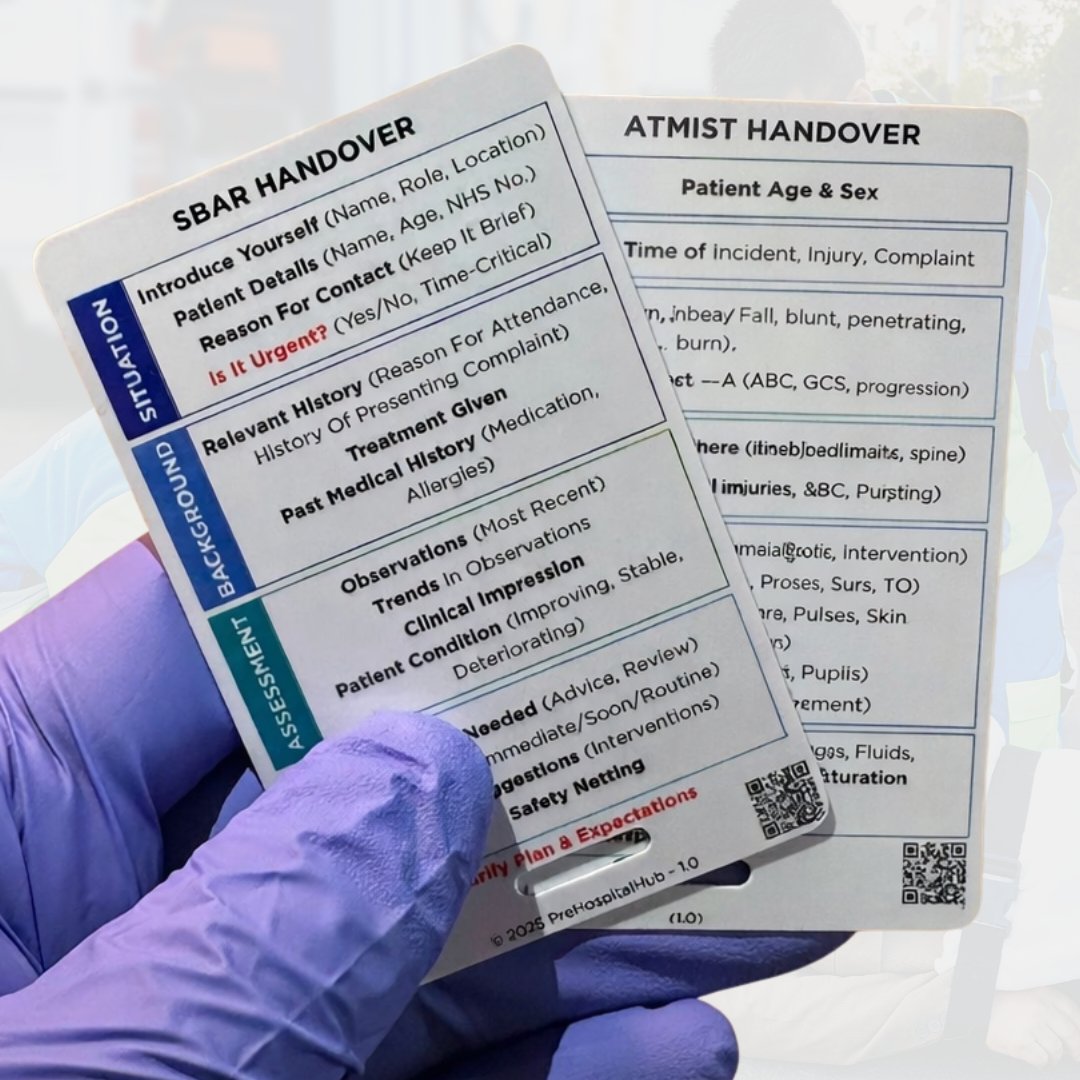 Prehospital Handover Reference Card – PreHospitalHub Shop ...